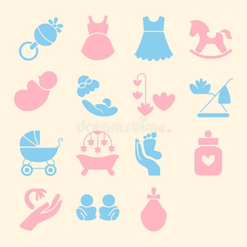 Baby and Maternity Icons Set. Editable Vector Icon Stock Vector ...