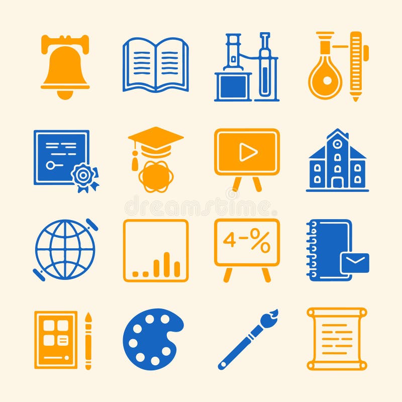 Education and Learning Icons Set. Editable Vector Icon Stock Vector ...