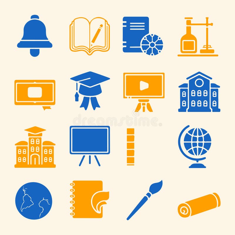 Education and Learning Icons Set. Editable Vector Icon Stock Vector ...