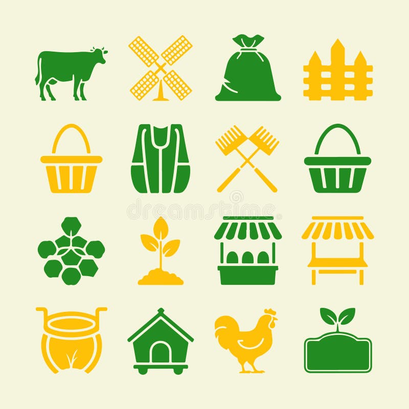 Agriculture and Farming Icons Set. Editable Vector Icon Stock Vector ...