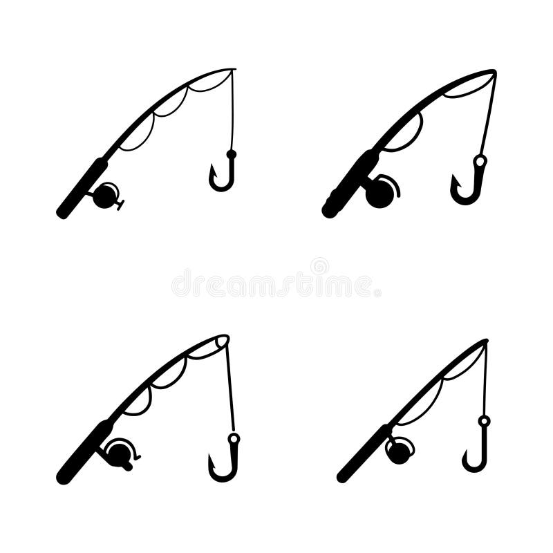 Fishing Rod Icons Set. Editable Vector Icon Stock Vector - Illustration ...