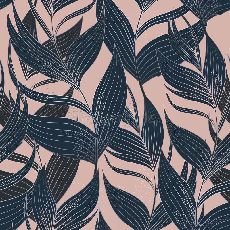 Abstract Seamles Pattern Whith Palm Gradient Leaves on Pink Background ...