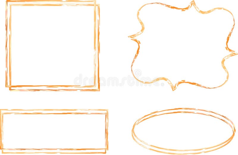 Different Frames Orange Color Pattern Set Vector Stock Vector ...