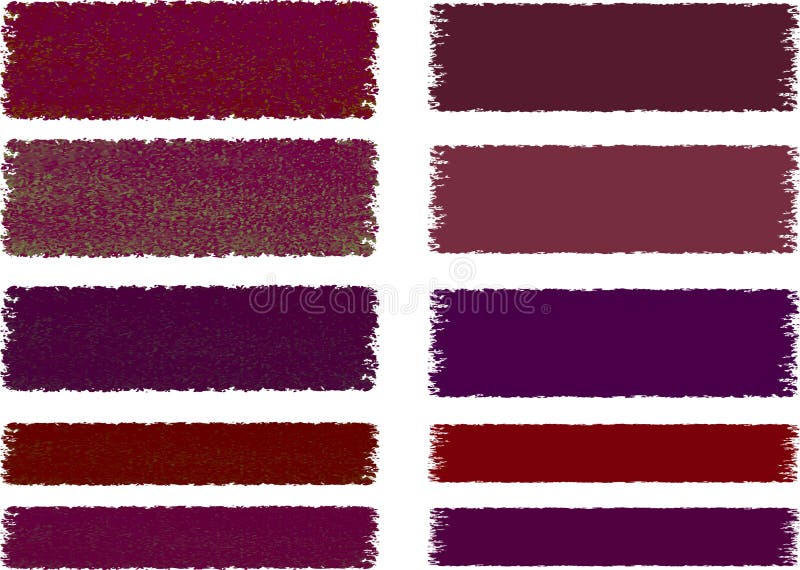 Dark Red Purple Palette Highlighter Brush Stroke Set Vector Stock ...