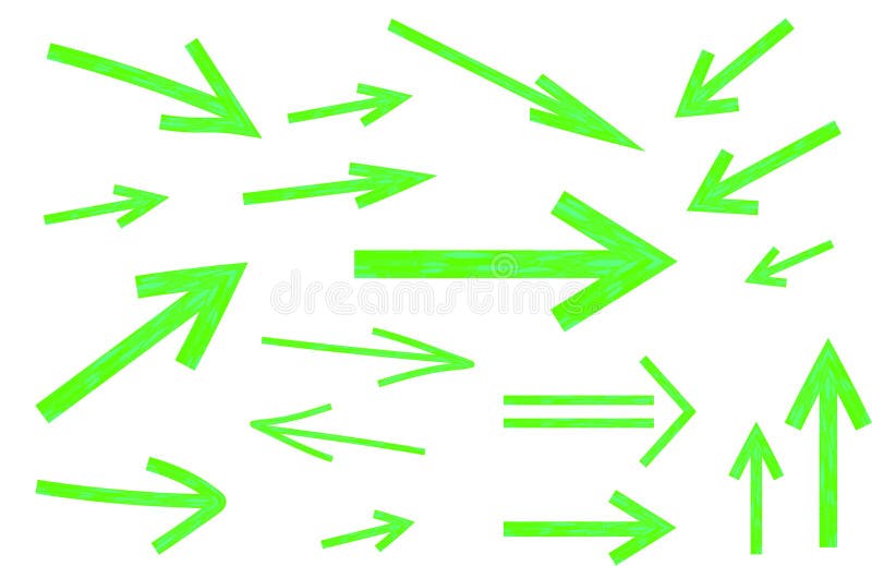 Green Color Different Arrows Set Vector Stock Vector - Illustration of ...