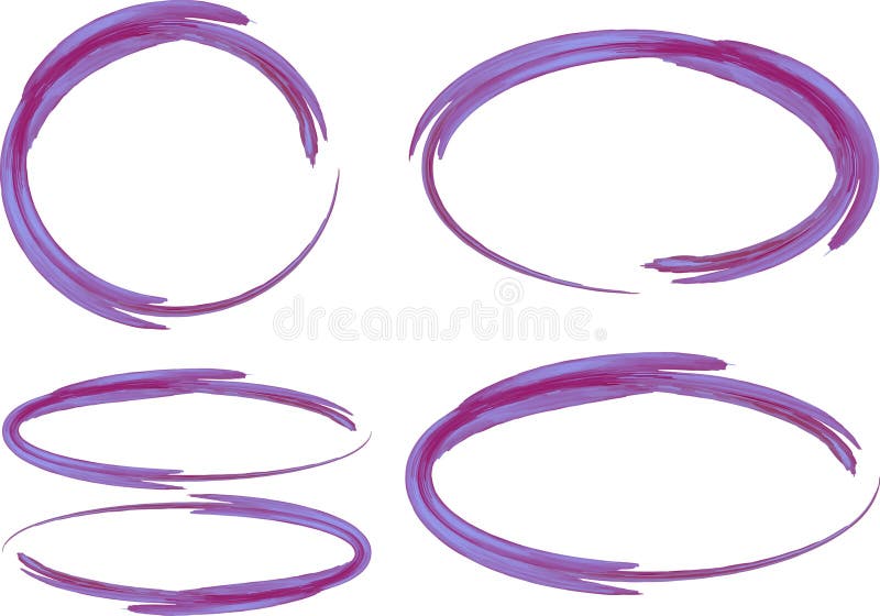 Purple Decorative Hand Drawn Circle Frames Set Vector Stock ...