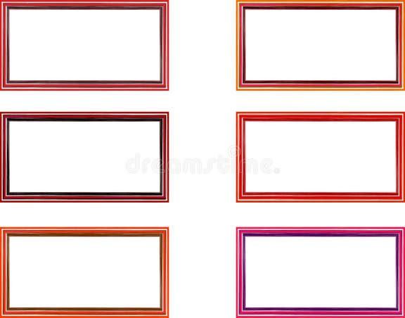 Bold Red Colorful Art Highlight Marker Rectangular Frames Set Vector ...