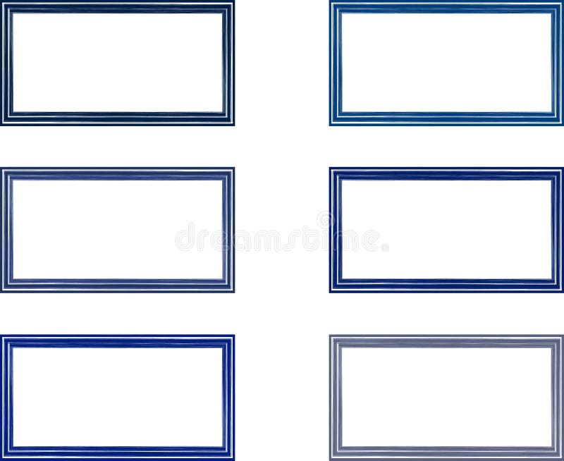 Bold Blue Grey Colorful Highlight Marker Rectangular Frames Set Vector ...
