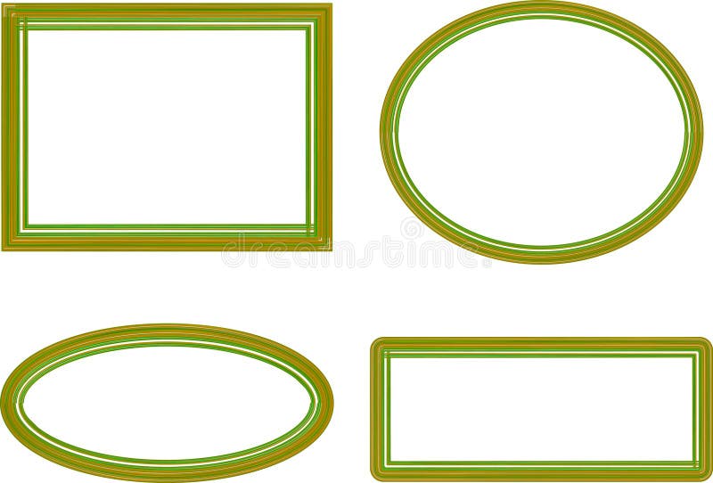 Green Orange Colorful Thick Abstract Frames Set Stock Vector ...