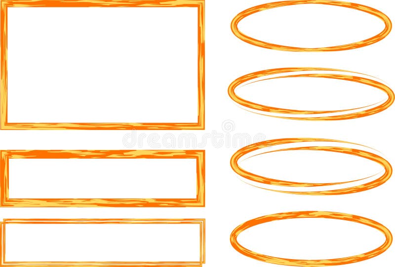 Red Orange Artwork Abstract Pattern Frames Set Stock Illustration ...