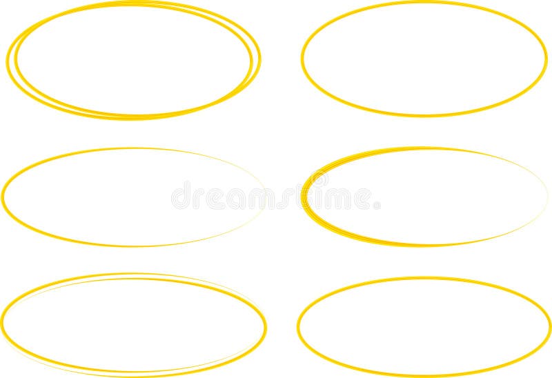 Yellow Abstract Different Ellipses Frames Set Vector Stock Illustration ...