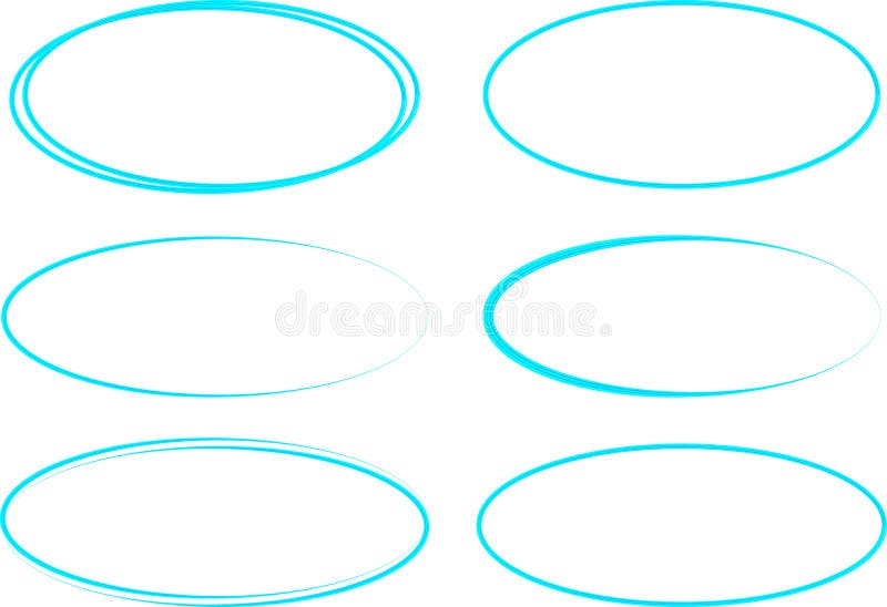 Light Blue Abstract Different Ellipses Frames Set Vector Stock ...