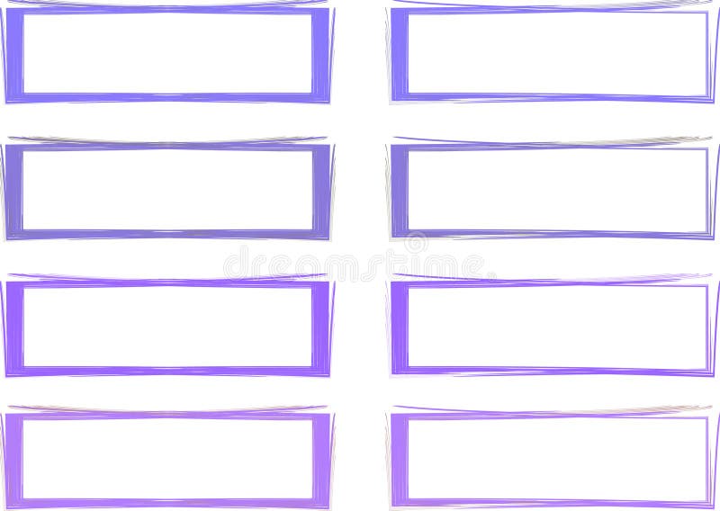 Purple Blue Color Palette Rectangular Frames Set Vector Stock Vector ...