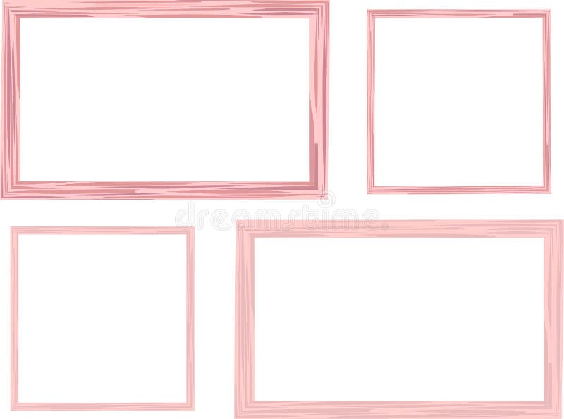 Light Pink Color Pattern Square Frames Set Vector Stock Illustration ...