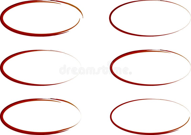 Dark Red Colorful Abstract Frames Ellipses Set Vector Stock Vector ...