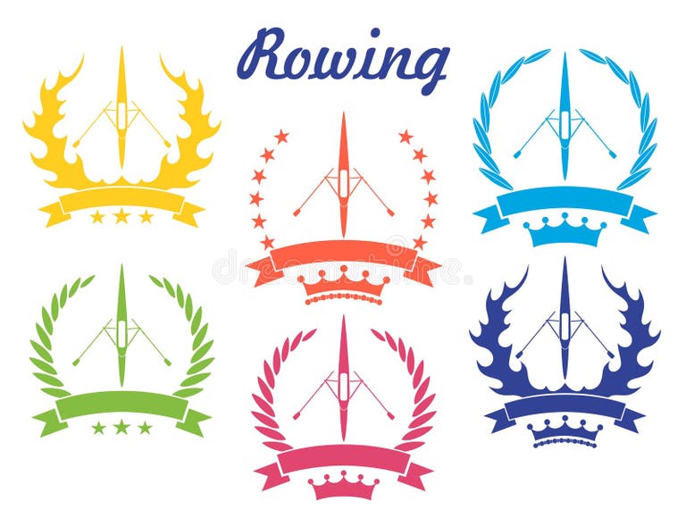 Rowing Logo. Isolated Rowing on White Background Stock Vector ...