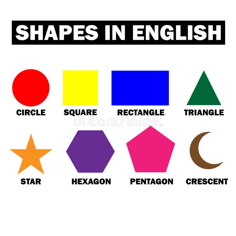 Shapes in English - Colorful Shape Stock Illustration - Illustration of ...