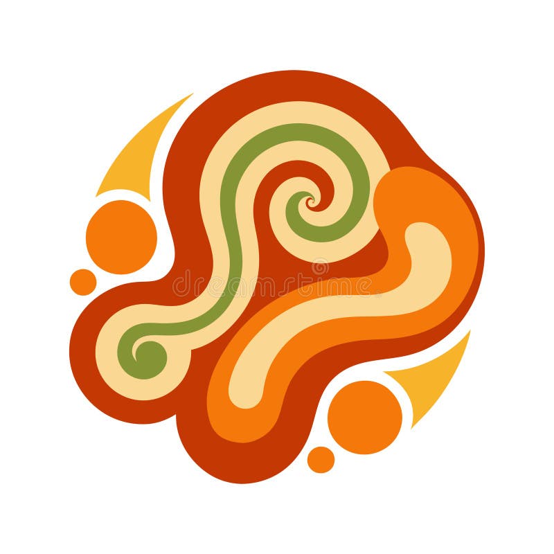 Funky Swirls Retro Psychedelic Illustrative Artwork Stock Vector ...