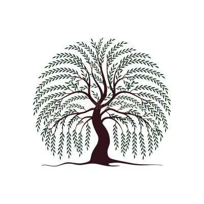 Simple Weeping Willow Tree Vector, Willow Logo Stock Vector ...
