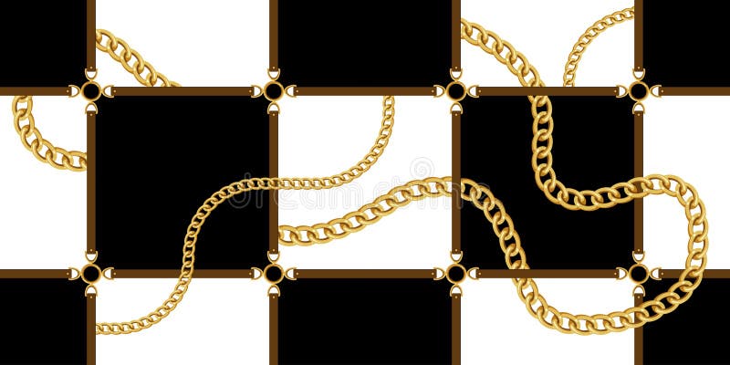 Seamless Belt and Chain Pattern. Design for Fabric, Wallpaper, Wrapping ...