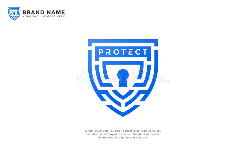Geometric Shield Logo Featuring a Keyhole Stock Vector - Illustration ...
