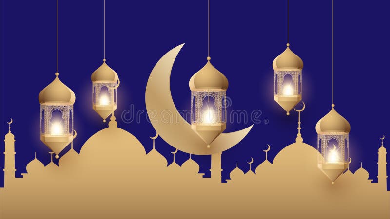 Elegant Idul Fitri Graphic Design with Islamic Patterns, Crescent Moon ...