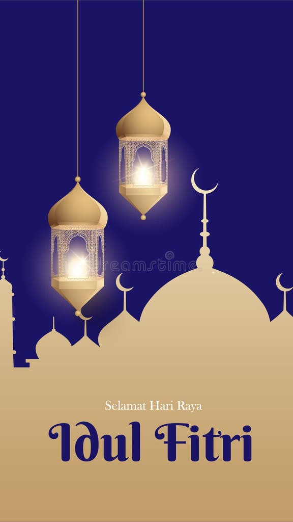 Elegant Idul Fitri Graphic Design with Islamic Patterns, Crescent Moon ...