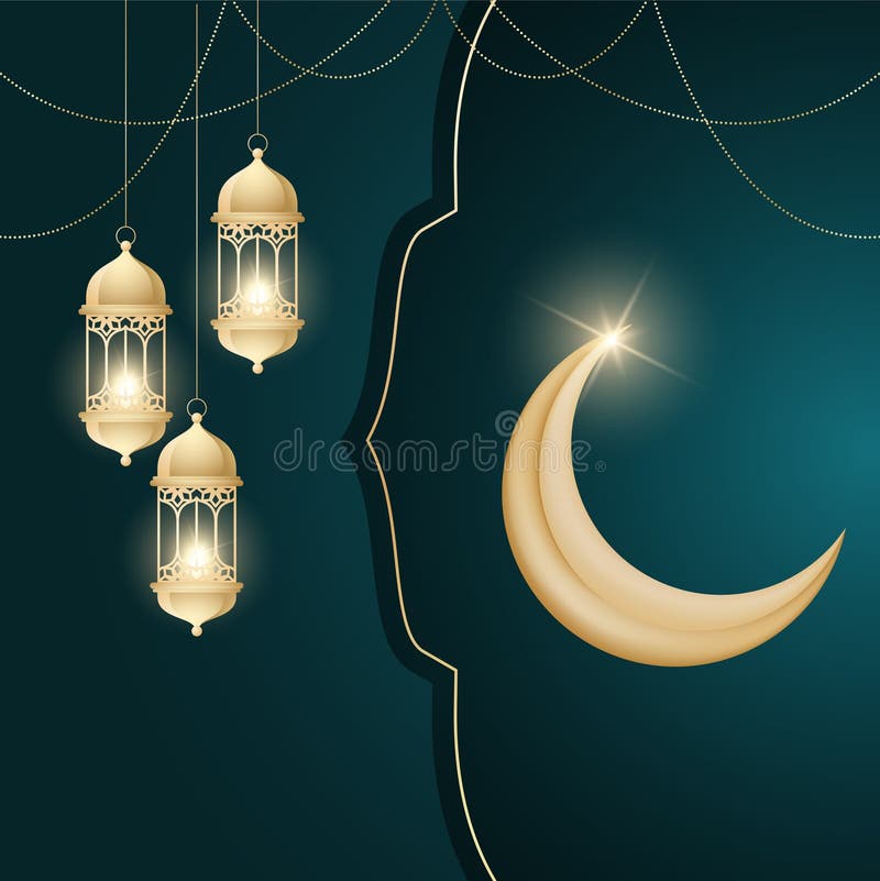 Elegant Idul Fitri Graphic Design with Islamic Patterns, Crescent Moon ...