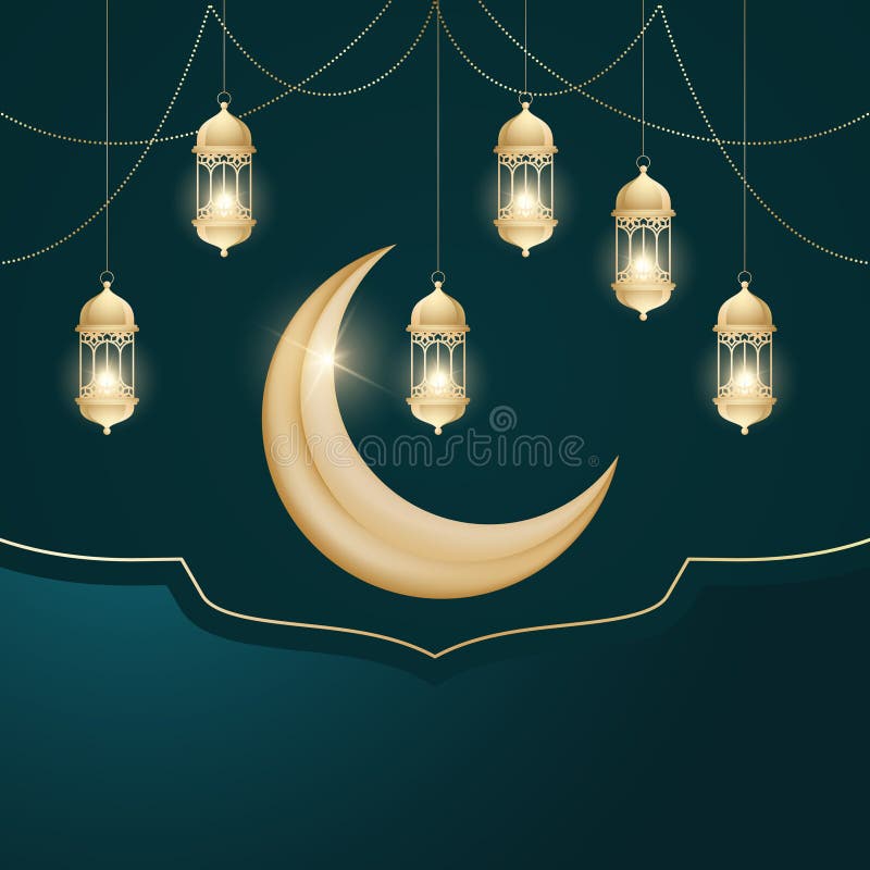 Elegant Idul Fitri Graphic Design with Islamic Patterns, Crescent Moon ...