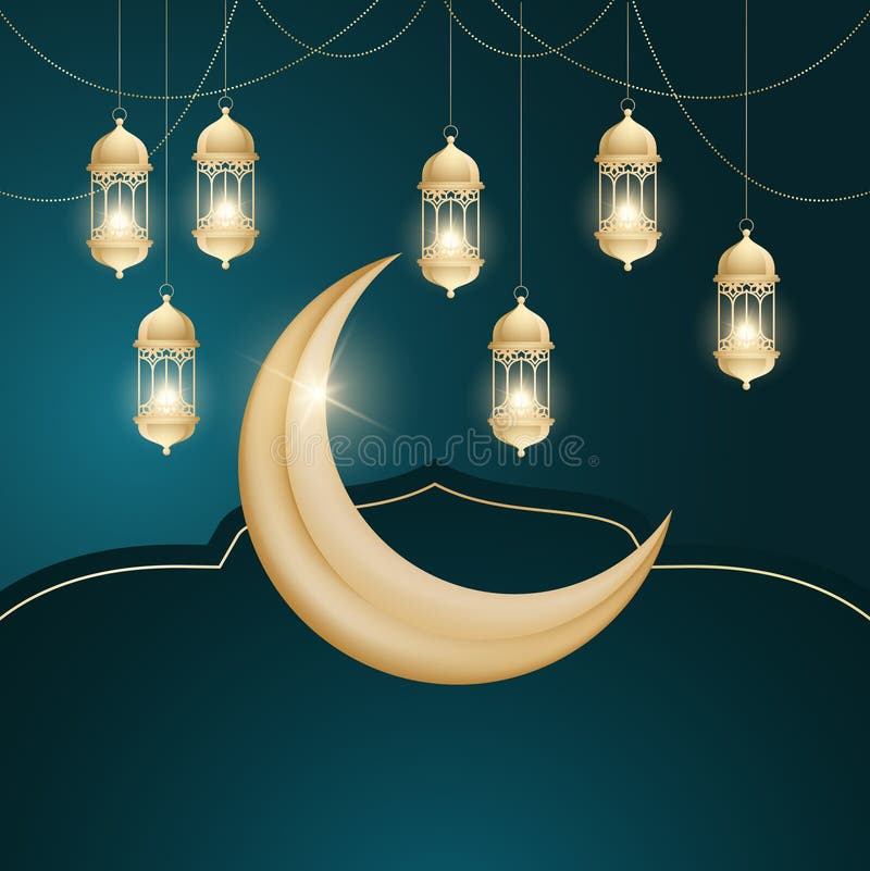Elegant Idul Fitri Graphic Design with Islamic Patterns, Crescent Moon ...