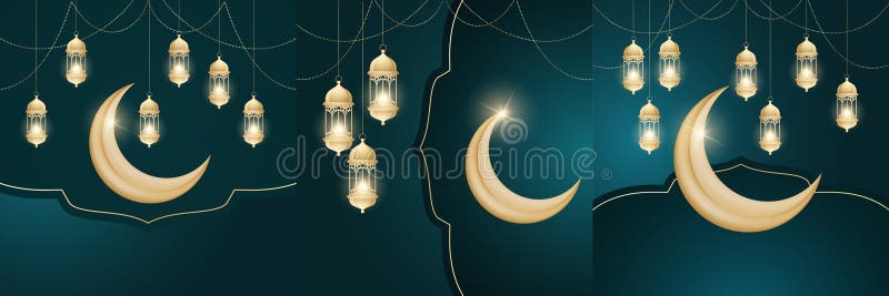 Elegant Idul Fitri Graphic Design with Islamic Patterns, Crescent Moon ...