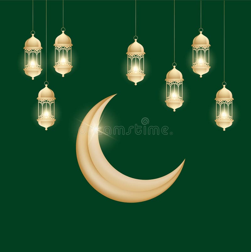 Elegant Idul Fitri Graphic Design with Islamic Patterns, Crescent Moon ...