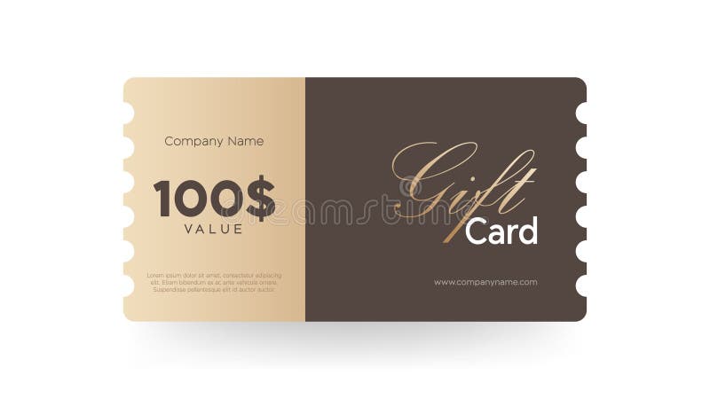 Luxurious $100 To $1000 Gift Card Voucher Design with Elegant Gold and ...