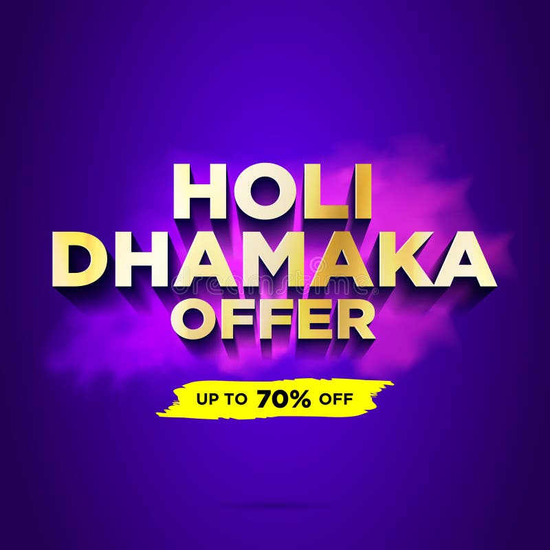 Vibrant Holi Dhamaka Sale Offer Banner Design with Color Splash ...