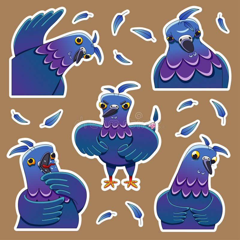 Funny Cartoon Pigeon Stickers – Cute and Hilarious Bird Expressions ...