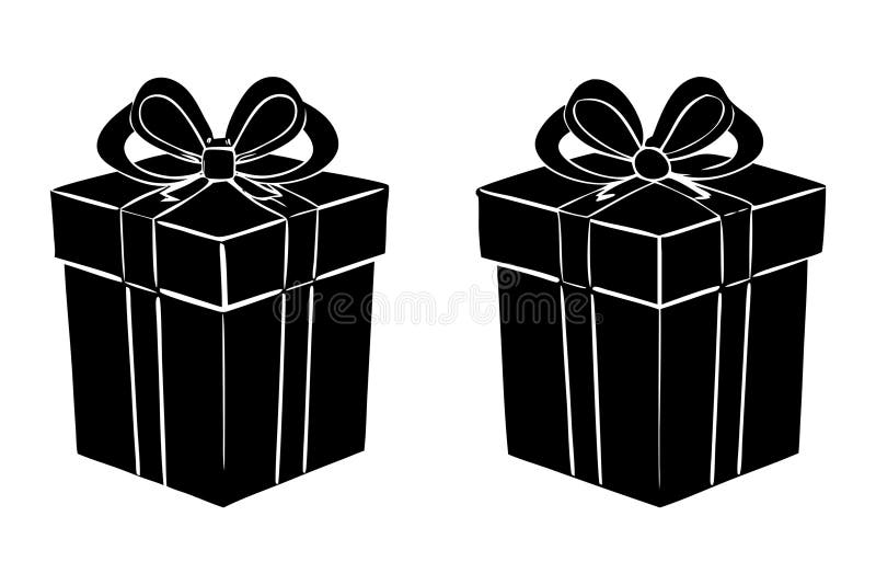 Set of Gift Boxes with Ribbons and Bows in a Festive Design, Set of ...