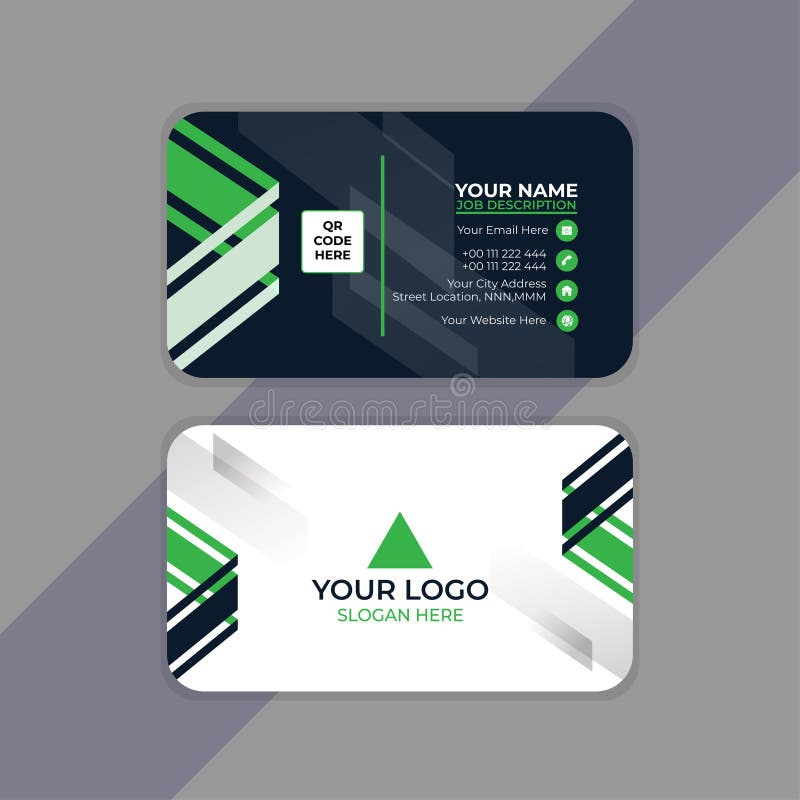Modern Professional Business Card Design with Geometric Patterns and QR ...