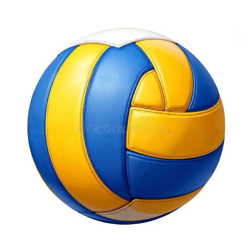 Colorful Volleyball with Blue, Yellow, and White Panels Stock Vector ...