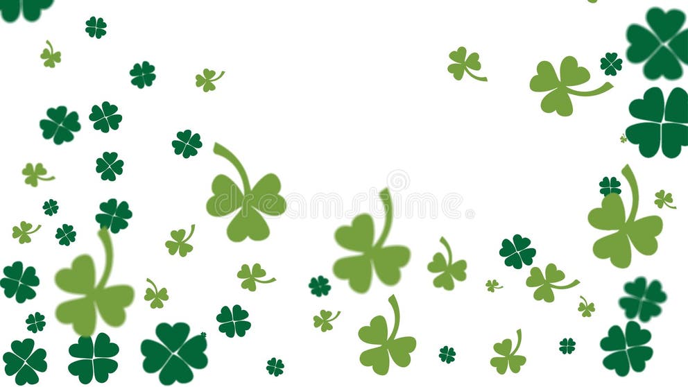 Falling Shamrock Clover Leaves on Transparent Background. St. Patrick S ...