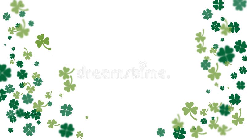 Falling Shamrock Clover Leaves on Transparent Background. St. Patrick S ...