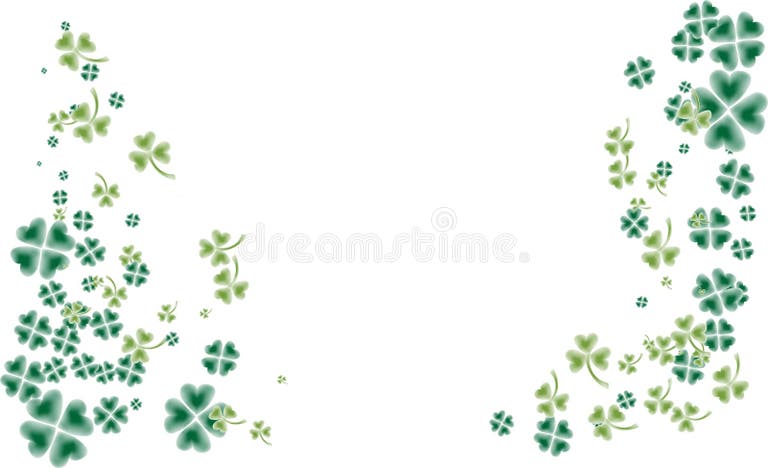Falling Shamrock Clover Leaves on Transparent Background. St. Patrick S ...