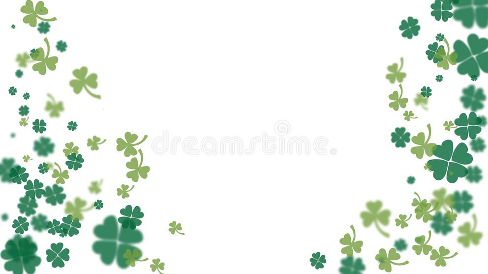 Falling Shamrock Clover Leaves on Transparent Background. St. Patrick S ...