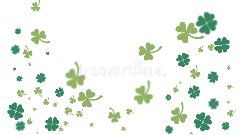 Falling Shamrock Clover Leaves on Transparent Background. St. Patrick S ...