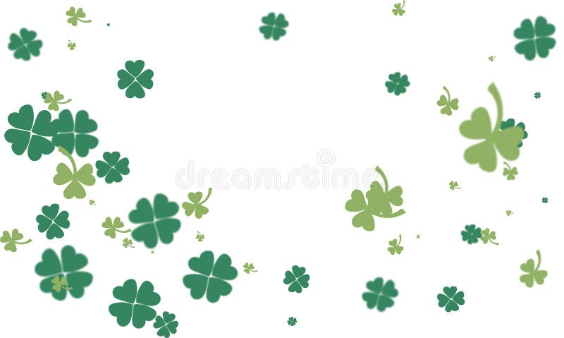 Falling Shamrock Clover Leaves on Transparent Background. St. Patrick S ...