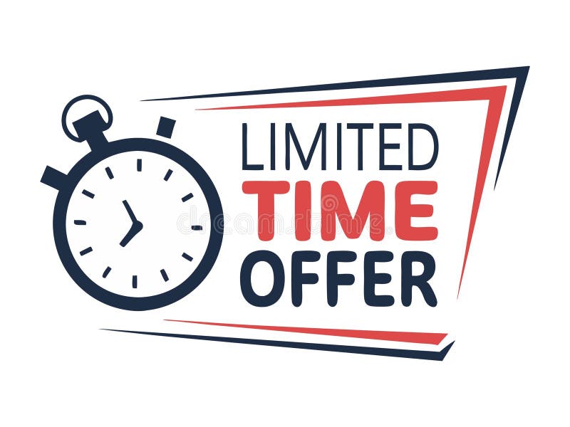 Limited Time Offer with Stopwatch Graphic Stock Illustration ...