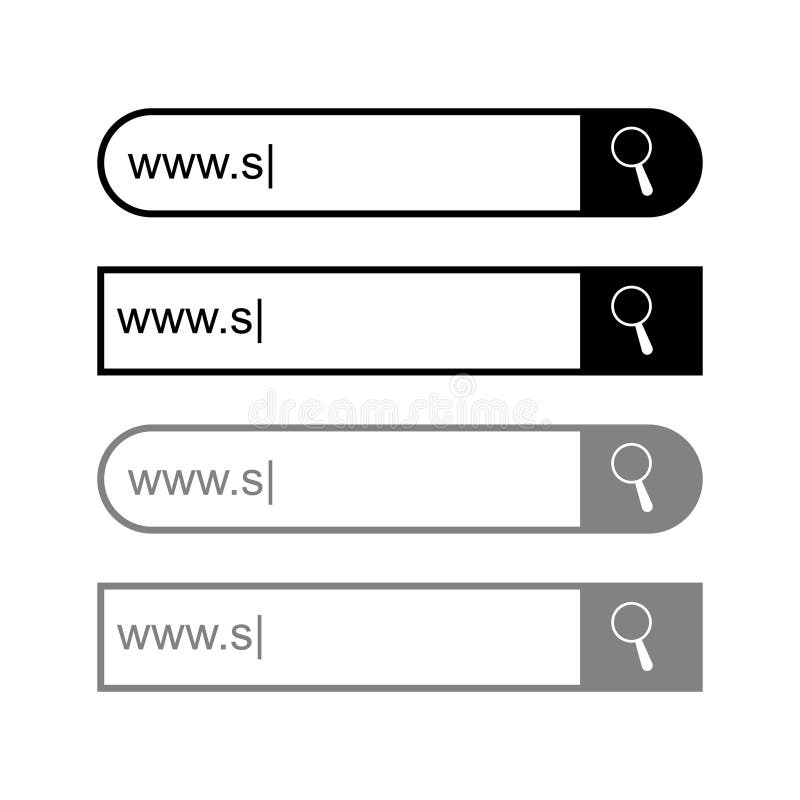 Set of Search Bar with Magnifying Glass Icon. Search Bar Stock Vector ...