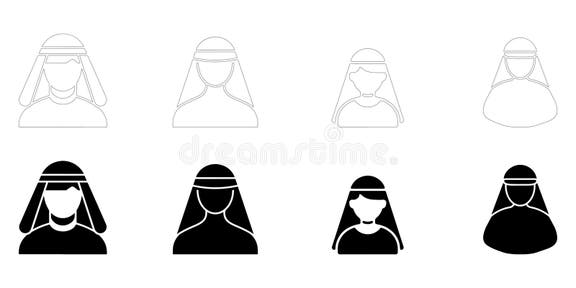 Veil Icons Set. Editable Minimalist Vector Icons. Flat and Outline ...