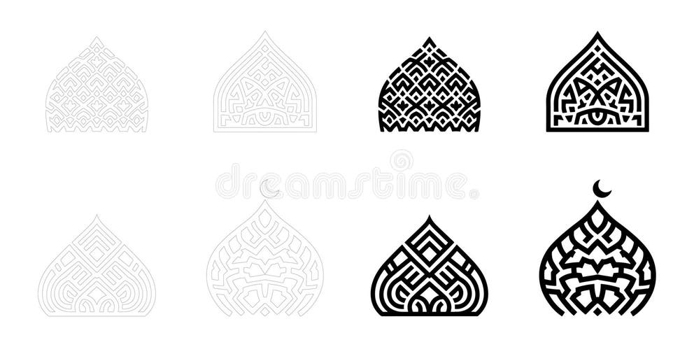 Islamic Shapes Icons Set. Islamic Dome Design Set Stock Vector ...