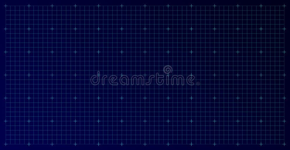 Dark Futuristic Blueprint with a Glowing Cyan Grid. Vector Illustration ...