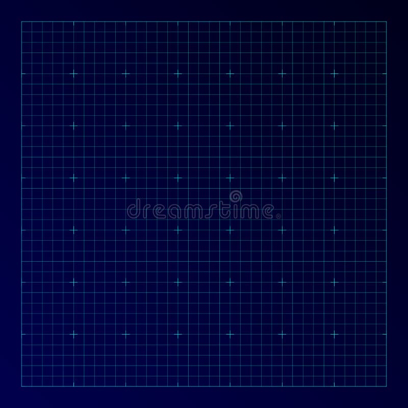 Dark Futuristic Blueprint with a Glowing Cyan Grid. Vector Illustration ...